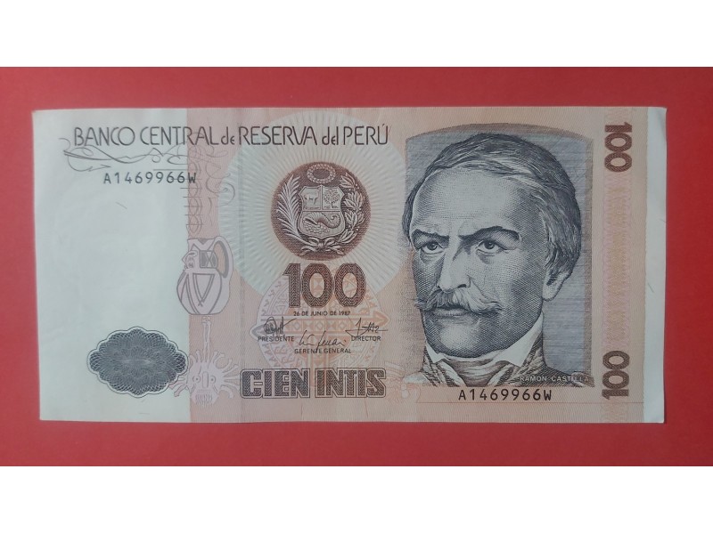 100 intis 1987 god Peru XF