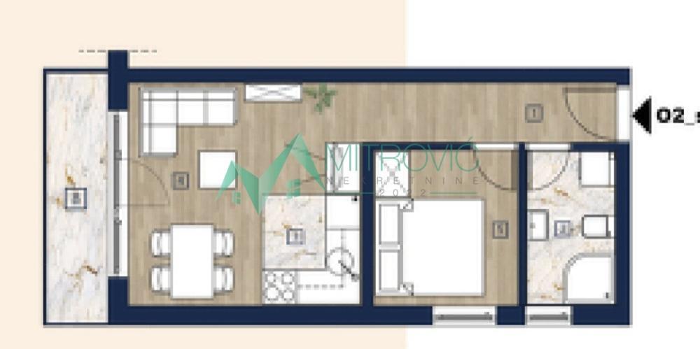 Jednoiposoban stan na prodaju, 40m2, 72.100€