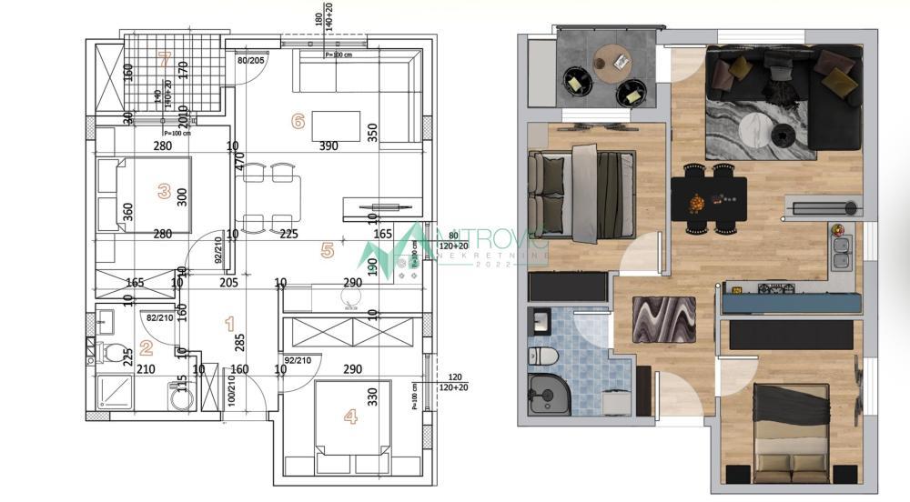 Trosoban stan na prodaju, 53m2, 120.100€