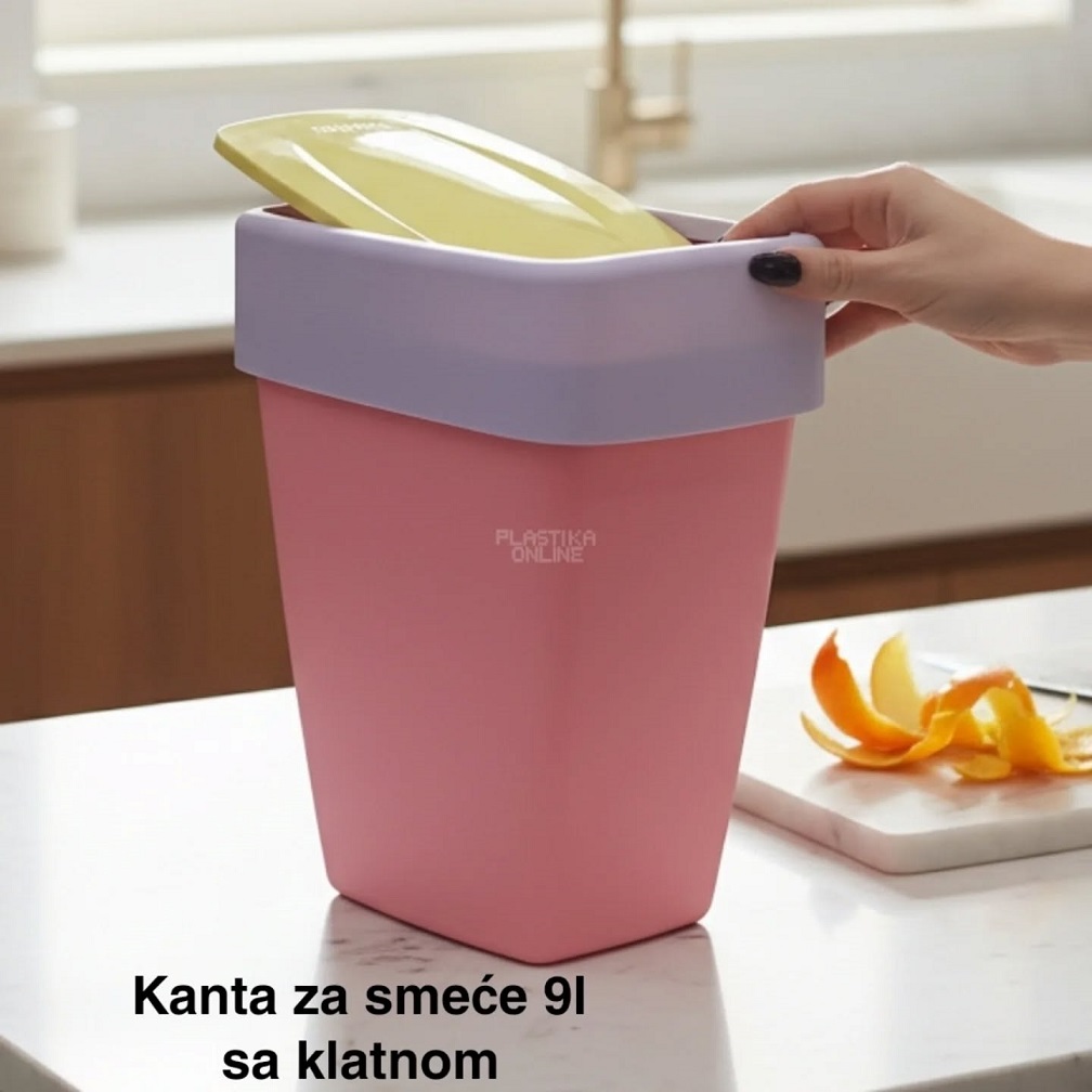 Kanta za smeće 9l sa klatnom bejbi roze / svetla lavanda