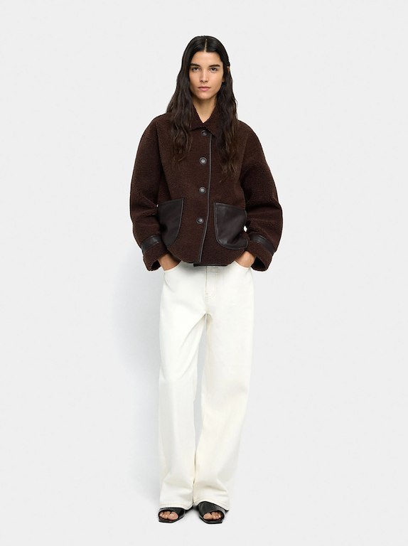 JACKET WITH SHERPA EFFECT AND TEXTURE CONTRAST