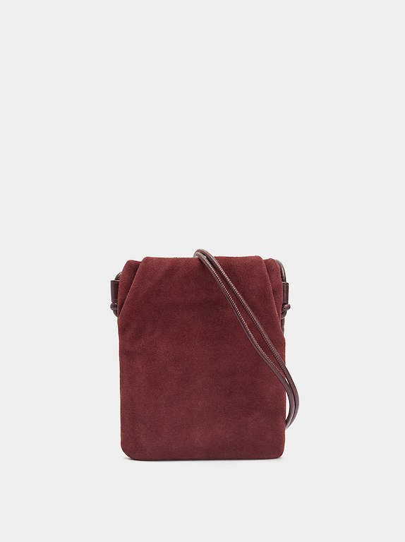 MOBILE PHONE BAG WITH LEATHER DETAILS