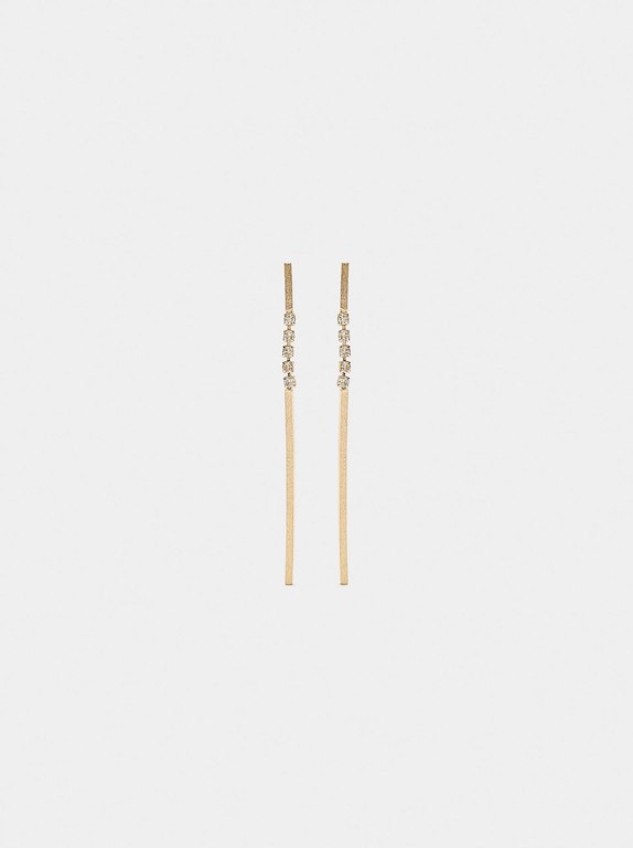 LONG BAR EARRINGS WITH CRYSTALS