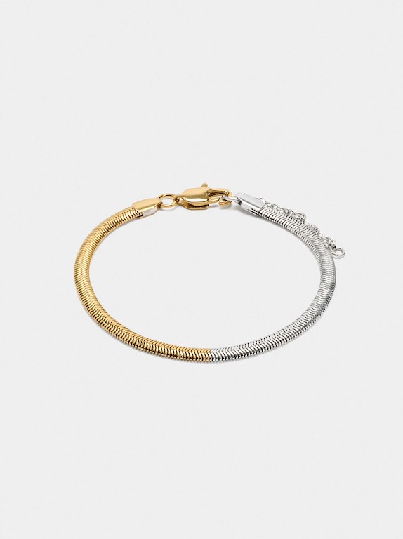 BICOLOR SNAKE CHAIN BRACELET WITH STAINLESS STEEL