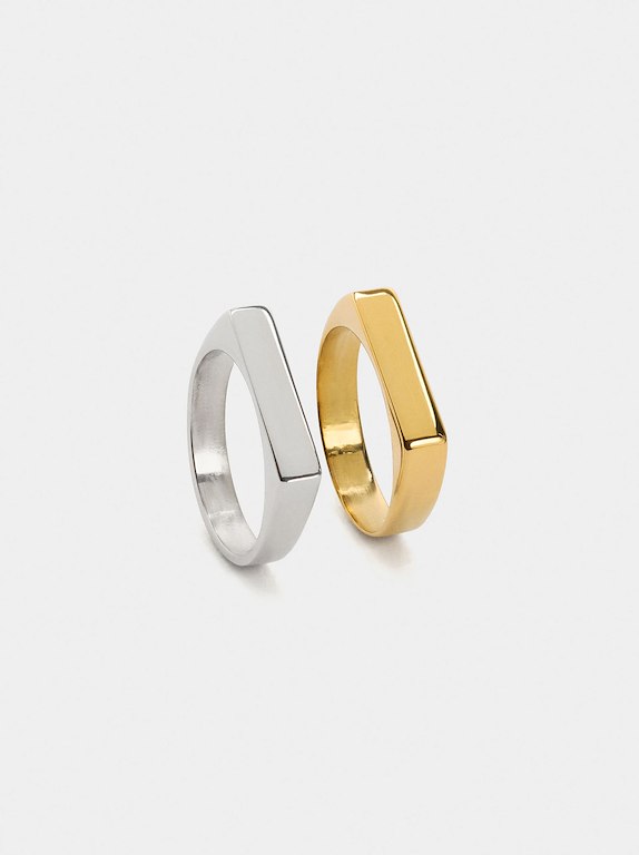 SET OF BICOLOR FLAT RINGS WITH STAINLESS STEEL