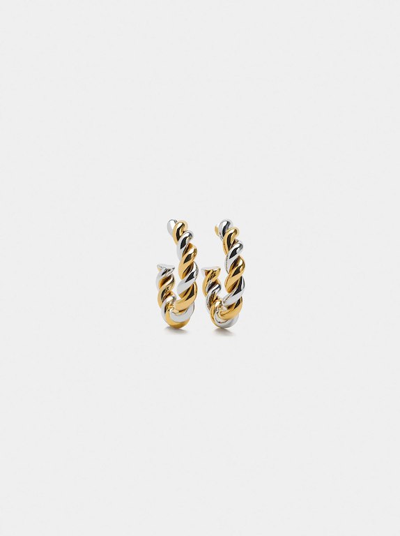 BICOLOR INTERTWINED HOOP EARRINGS - STAINLESS STEEL
