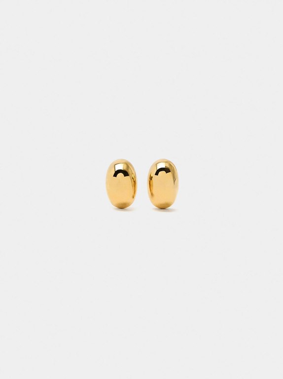 OVAL GOLD EARRINGS - STAINLESS STEEL