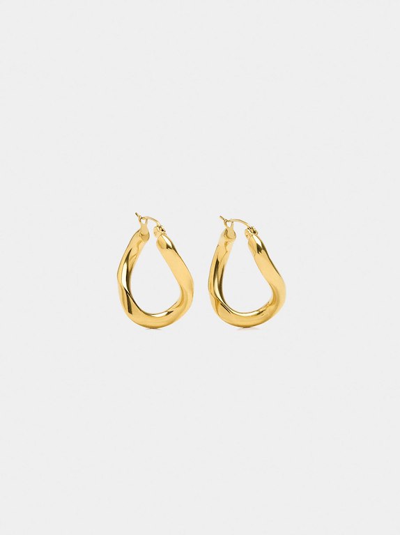 WAVY HOOP EARRINGS – STAINLESS STEEL