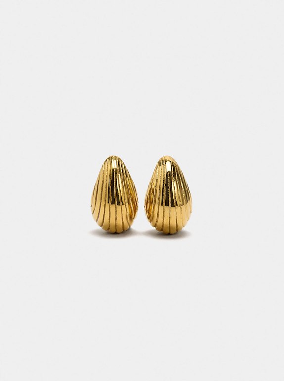 EARRINGS WITH STRIPED DROP - STAINLESS STEEL