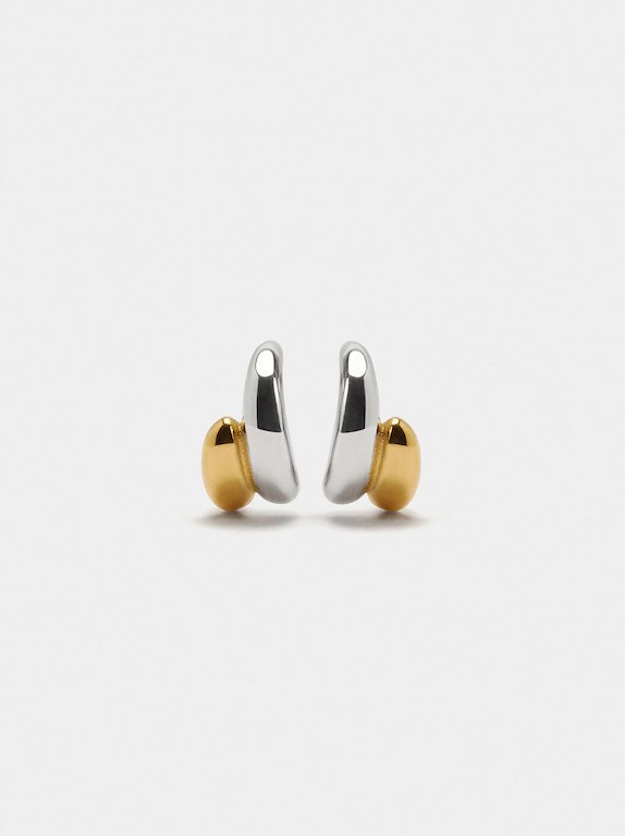 BICOLOR DOUBLE-EFFECT EARRINGS – STAINLESS STEEL