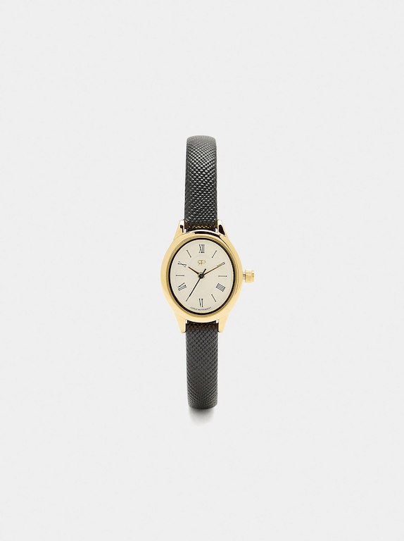 OVAL WATCH WITH TEXTURED STRAP