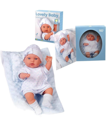Lovely Baby lutka za bebe sa jastukom plava 33cm - 1042396