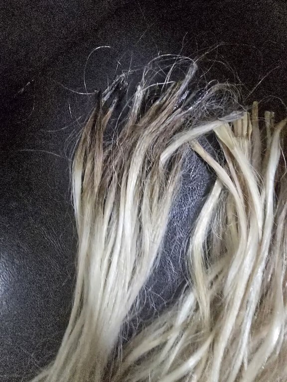 Ombre 23 kom na keratinu  37 cm 45 cm prirodna kosa Plavi praamenovi