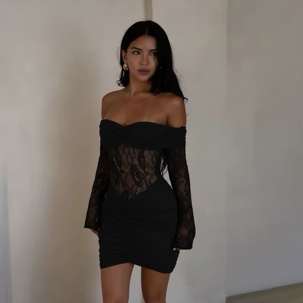    Top Ženska mini haljina sa čipkom – model off-shoulder ✅Cena 2800