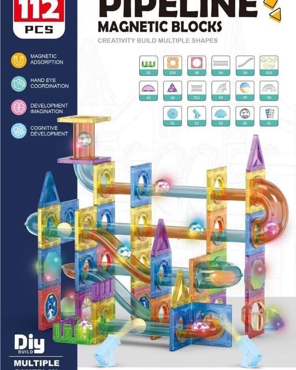 Magnetni Tobogan i Lavirint za Kuglice – 112 delova Kreativna