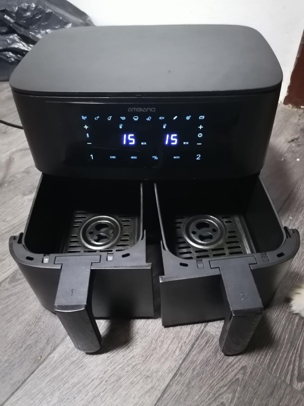 Ambiano dvostruka friteza na vruć vazduh (air fryer) sa dve odvojene