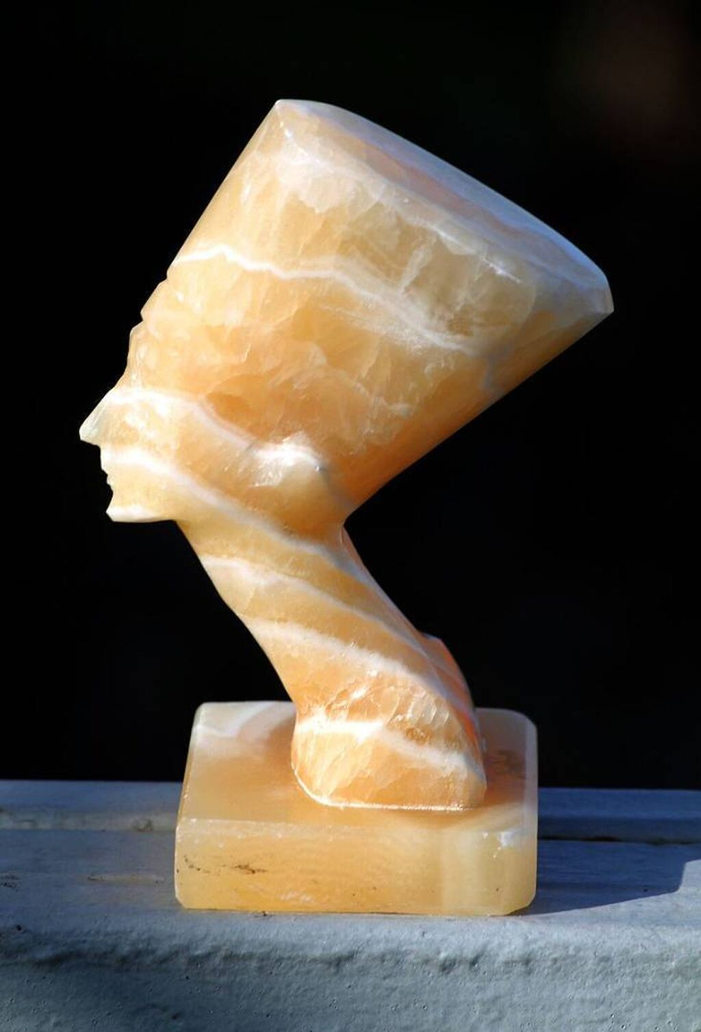 NEFERTITI Alabaster VTG Kip glave kraljice ručno izrađen Egipat