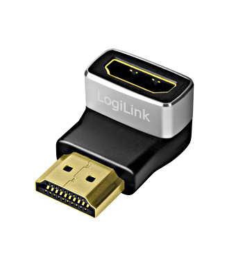 Adapter HDMI-HDMI (HDMI/A male - HDMI/A female), 90°