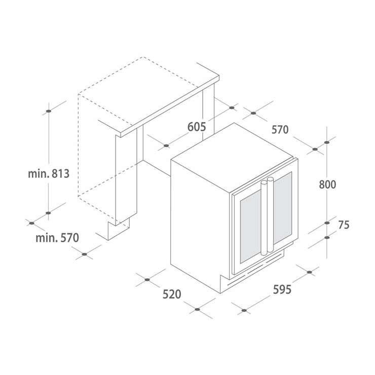 Candy ugradna vinska vitrina CCVB 60D/1