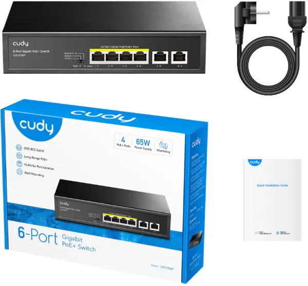 Cudy GS1006P 6-Port Gigabit PoE+ Switch