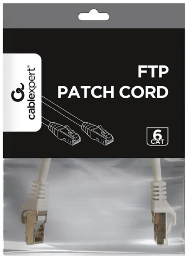 PP6-0.25M/W Gembird Mrezni kabl, CAT6 FTP Patch cord 0.25m white