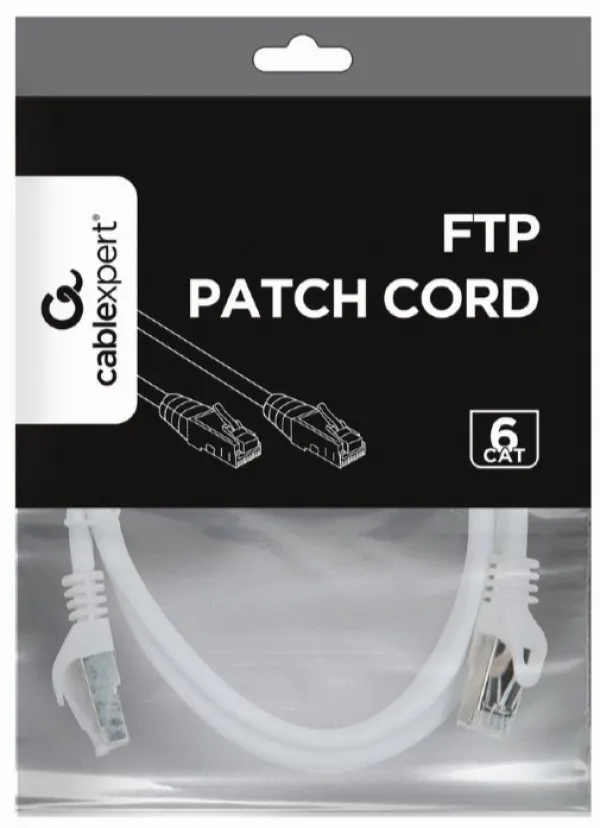 PP6-1M/W Gembird Mrezni kab, CAT6 FTP Patch cord 1m white