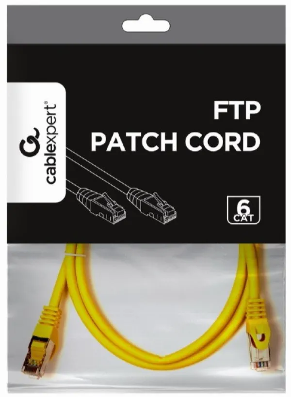 PP6-1M/Y Gembird Mrezni kabl, CAT6 FTP Patch cord 1m yellow