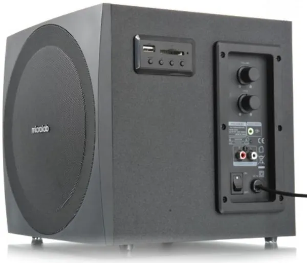 Microlab M300U Aktivni drveni zvucnici 2.1 38W RMS(14W,2x12W) SD, USB, FM radio, 3.5mm