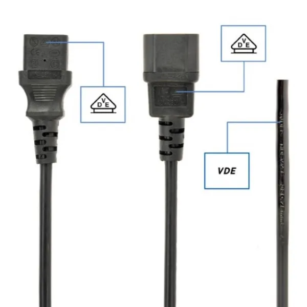 PC-189-VDE Gembird Kabl za napajanje (C13 na C14) UPS, VDE odobren, 1,8m