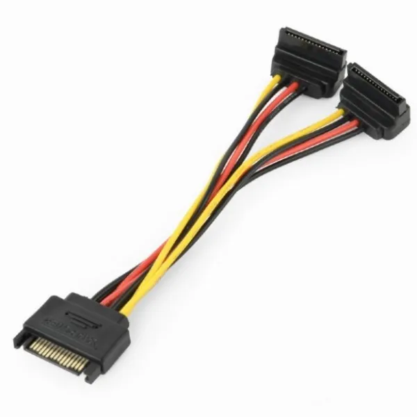 CC-SATAM2F-02 Gembird SATA power splitter cable with angled(90) output connectors, 0.15 m
