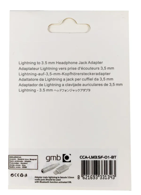 CCA-LM3.5F-01-BT Gembird Adapter sa lightinga na 3.5mm audio FO