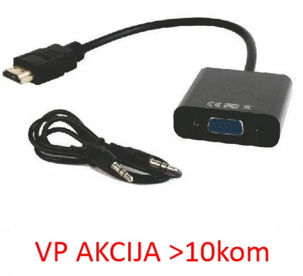 A-HDMI-VGA-06 ** Gembird HDMI to VGA + AUDIO adapter cable, single port (alt A-HDMI-VGA-03, 439)