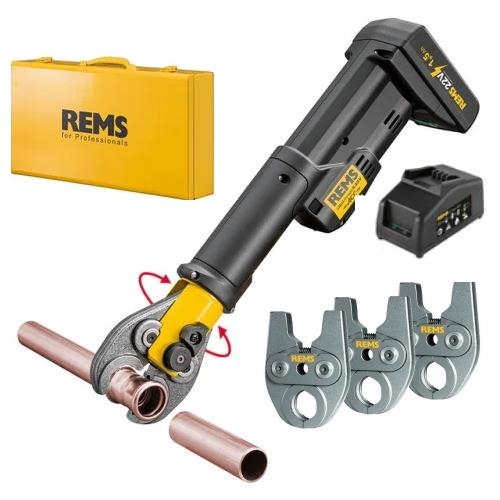 REMS 578X08 – Mini-Press S 22 V ACC Basic Pack akumulatorska radijalna presa Ø 10–40 mm + 3 × Krimp klešta