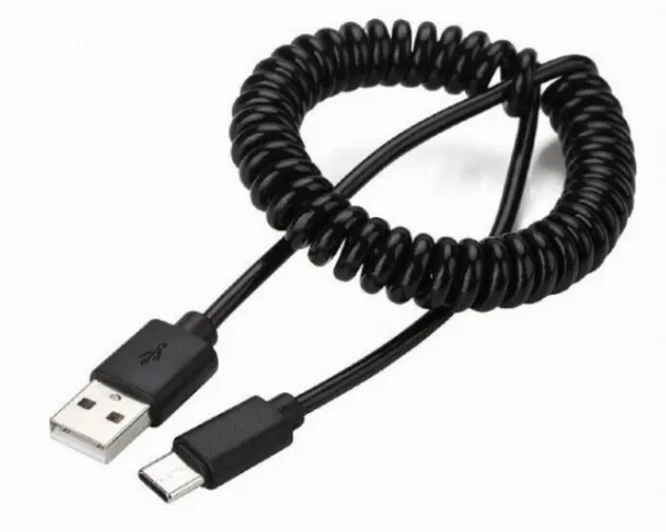 CC-USB2C-AMCM-6 Gembird Spiralni USB 2.0 AM na USB-C kabl, 1.8 m, black