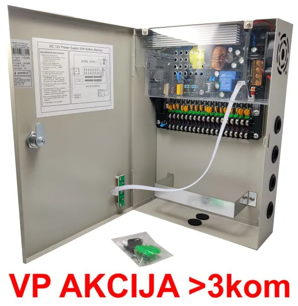 NAPRKU-12V/20A-18CH ** Gembird Napajanje u kutiji sa opcijom UPS (bez baterije) 2A/CH (3734)