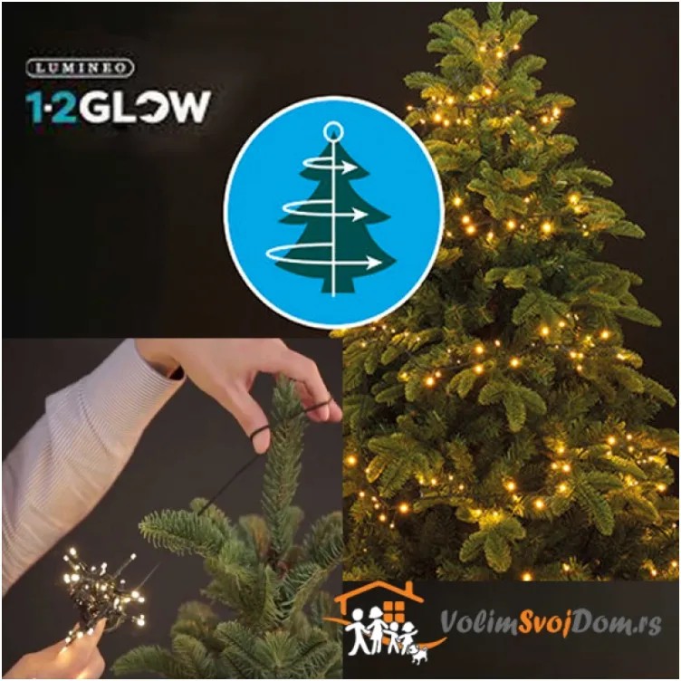 Novogodišnja LED rasveta za jelku 180cm-171L Toplo bela Lumineo 1-2 Glow 495461