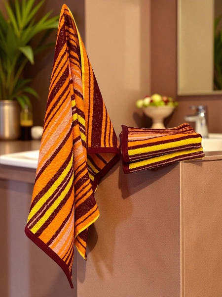 Peškir Stock 90x50cm Dezen S101 Narandzasta/Bordo boja ( VLK000931-stockS101 )