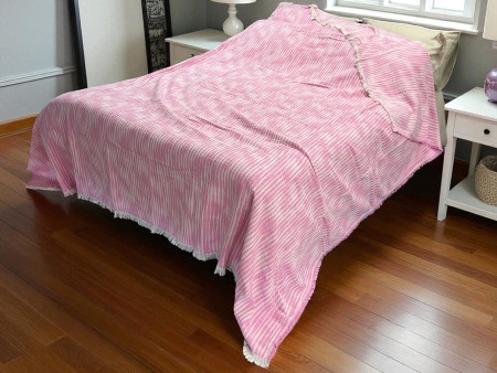 Pamučni prekivač sa dva lica 240x260cm Pink/White ( VLK000220-pink/white )