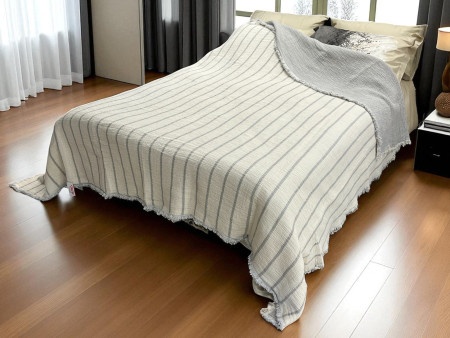 Pamučni prekivač sa dva lica 240x260cm Grey/Ivory ( VLK000220-grey/ivory )