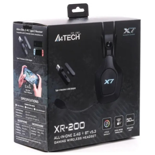 A4-XR-200 A4Tech X7 gejmerske slusalice sa mikrofonom, SURROUND, 50mm/16ohm, USB, LED,Bluetooth+2,4G