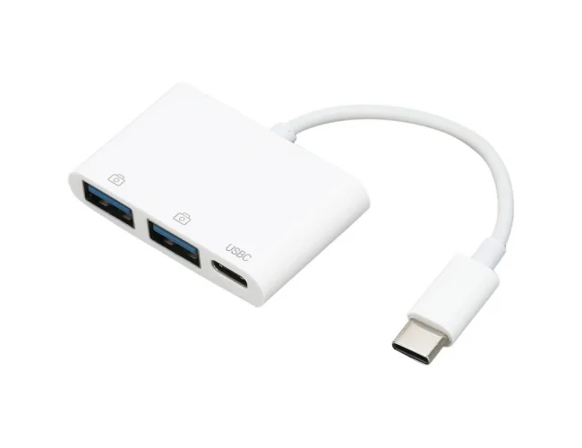 Fast Asia (OST05474) adapter TIP C (muški) na 2xUSB (ženski) beli