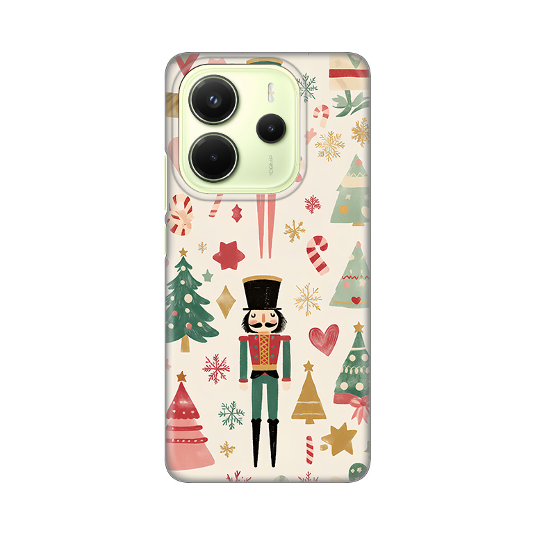 Zastitna silikonska maska (futrola) PRINT - Xiaomi Redmi Note 14 4G (SRB) Vintage Christmas