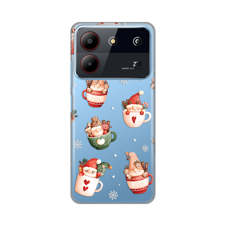 Zastitna silikonska maska (futrola) PRINT - ZTE Blade A54 Ho Ho Ho