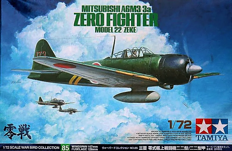 TAMIYA 1/72 Mitsubishi A6M3/3a Zero Fighter Model 22 (Zeke)