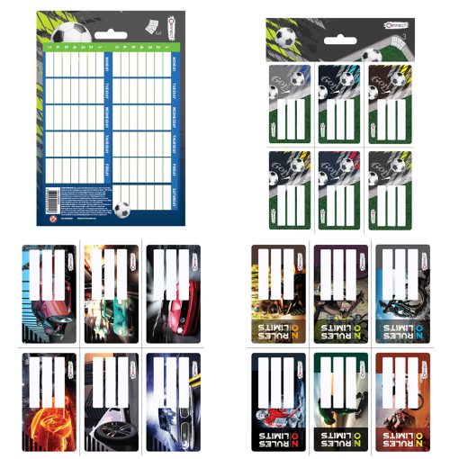 NALEPNICE ZA SVESKU + RASPORED ČASOVA ZA DEČAKE 1/6×3 *1042*
