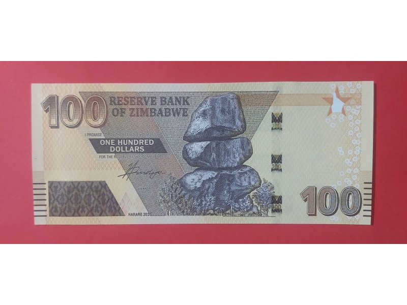 100 dollars 2023 god Zimbabwe UNC