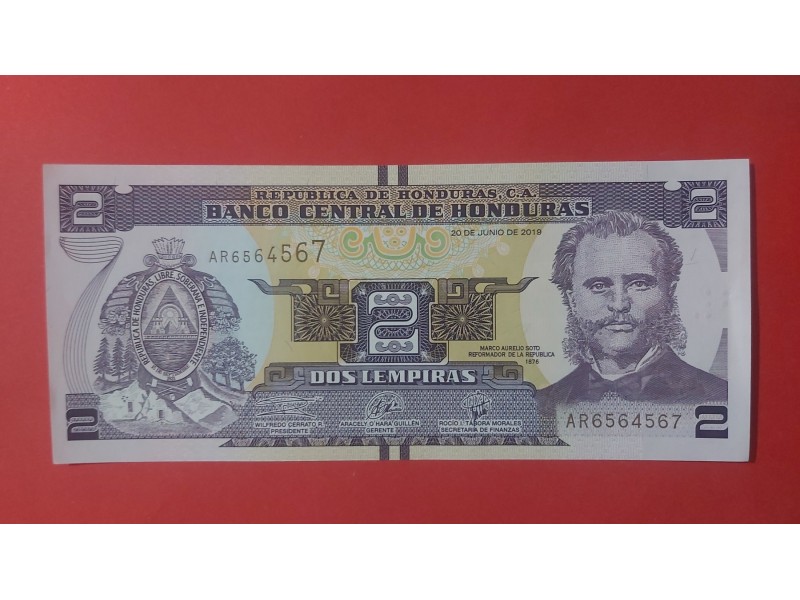 2 lempira 201l9 god Honduras UNC