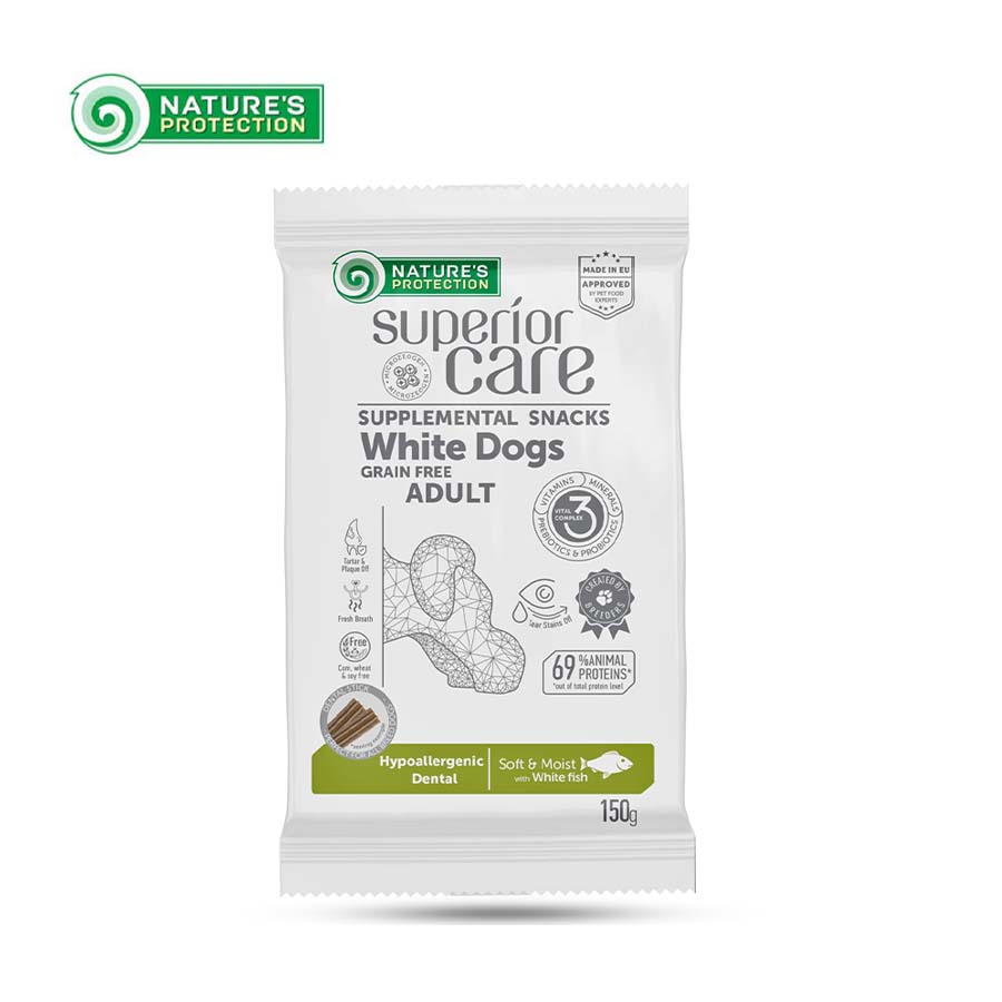 Nature’s Protection Hypoallergenic White Dog Dental Poslastice za Pse – 150g
Title