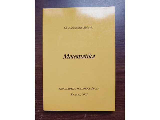 Aleksandar Zečević - Matematika