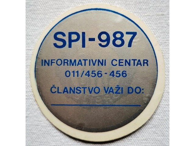 SPI - 987,stara nalepnica